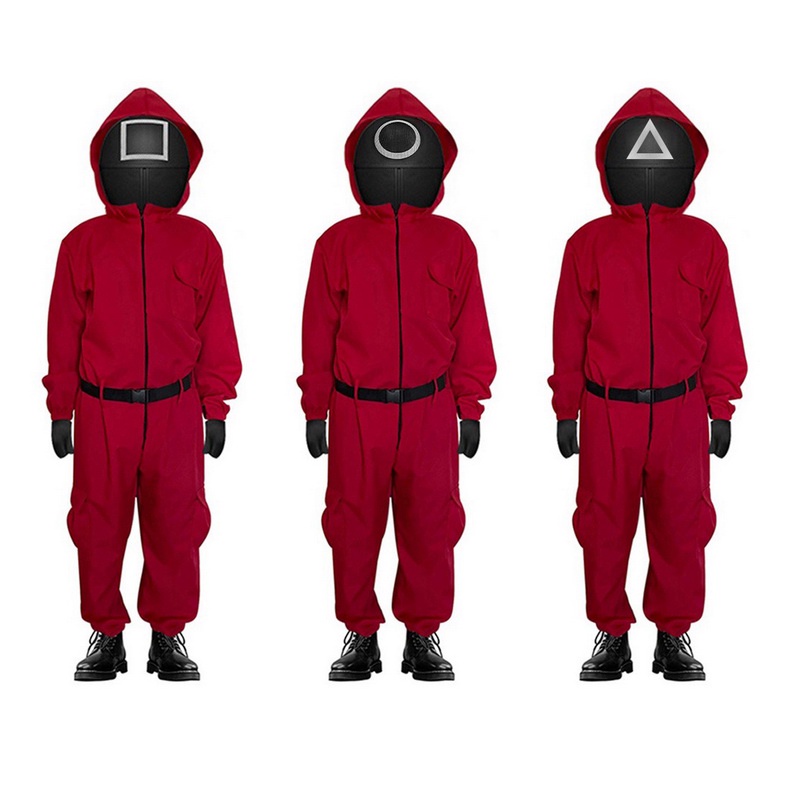 KIDS COSPLAY Squid Game Jumpsuit with Belt and Golves Cosplay Jacket ...
