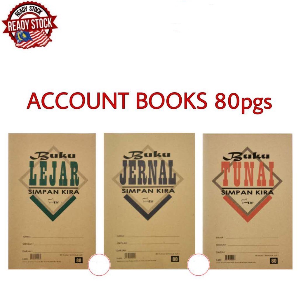 UNI F4 Account Book Buku Jernal / Tunai / Lejar Simpan Kira 80 pages ...