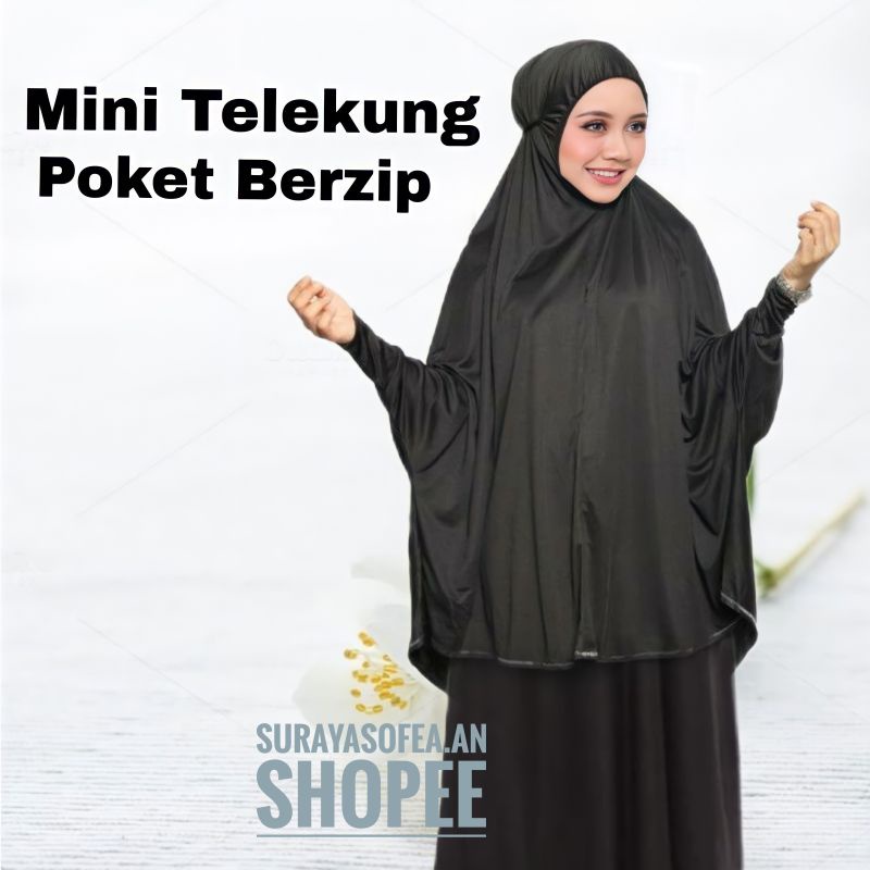 Mini Telekung Travel Poket Berzip / Mini Telekung Umrah Haji | Shopee Malaysia