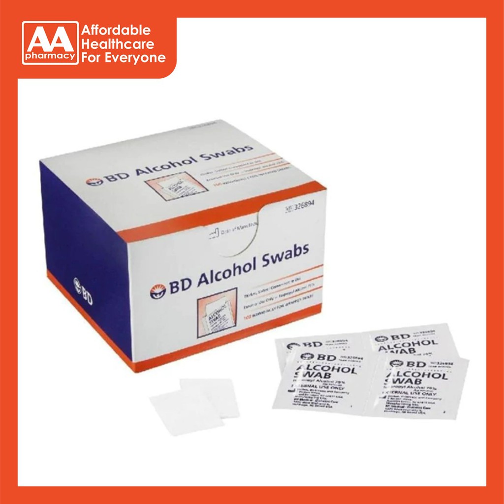 BD ALCOHOL (ISOPROPYL ALCOHOL 70%) SWABS - 100'S | Shopee Malaysia