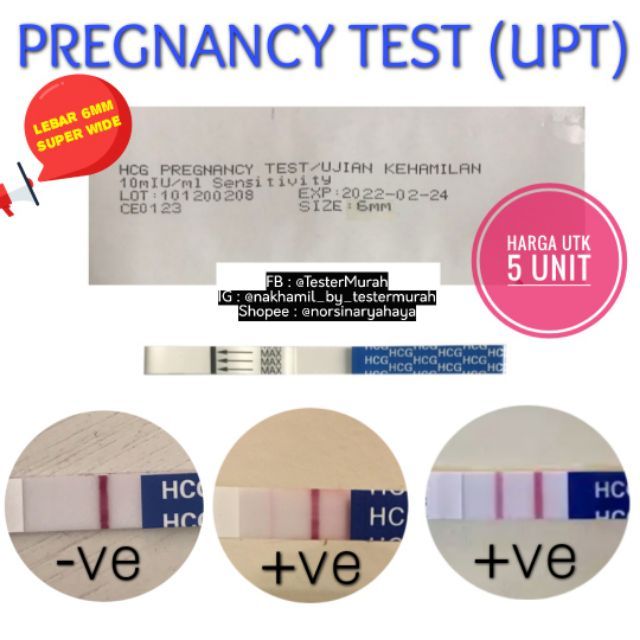 [ UPT PREMIUM ] Test Hamil / HCG Pregnancy Test , UPT 10 miu, 5 UNIT ...