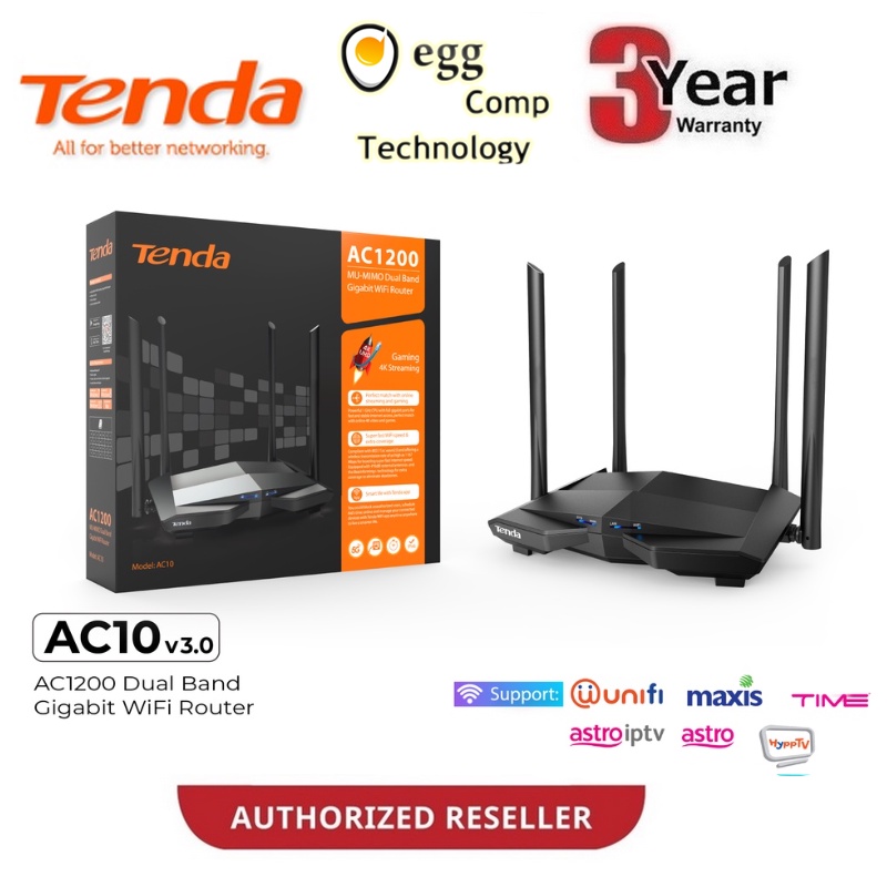 Tenda AC10 Wireless Wifi Router AC10 V3.0/AC1200mbps AP Mode-FOR FIBRE ...