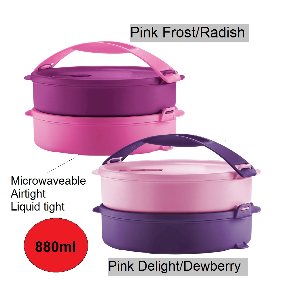 Tupperware Microwaveable Round Click To Go (2) 880ml | Shopee Malaysia