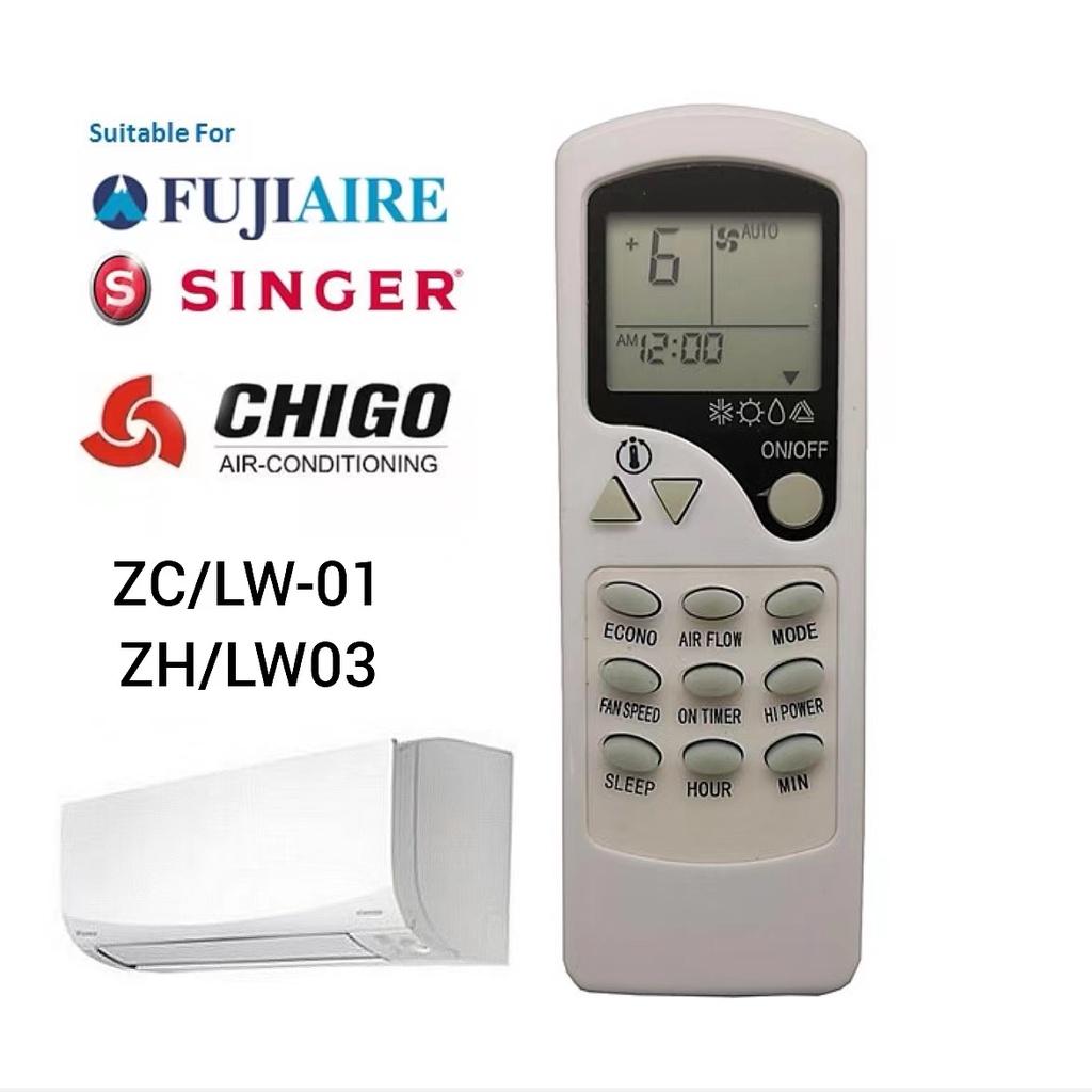 CHIGO /FUJIAIRE /SINGER Air Cond Aircond Air Conditioner Remote Control ...