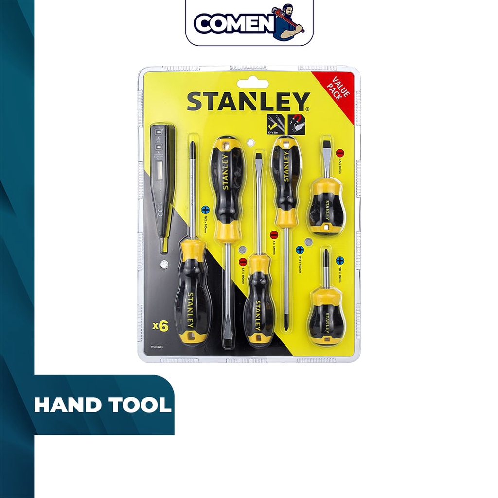 STANLEY 6PCS Cushion Grip Screwdriver & Test Pen Set STMT66679 Magnetic ...