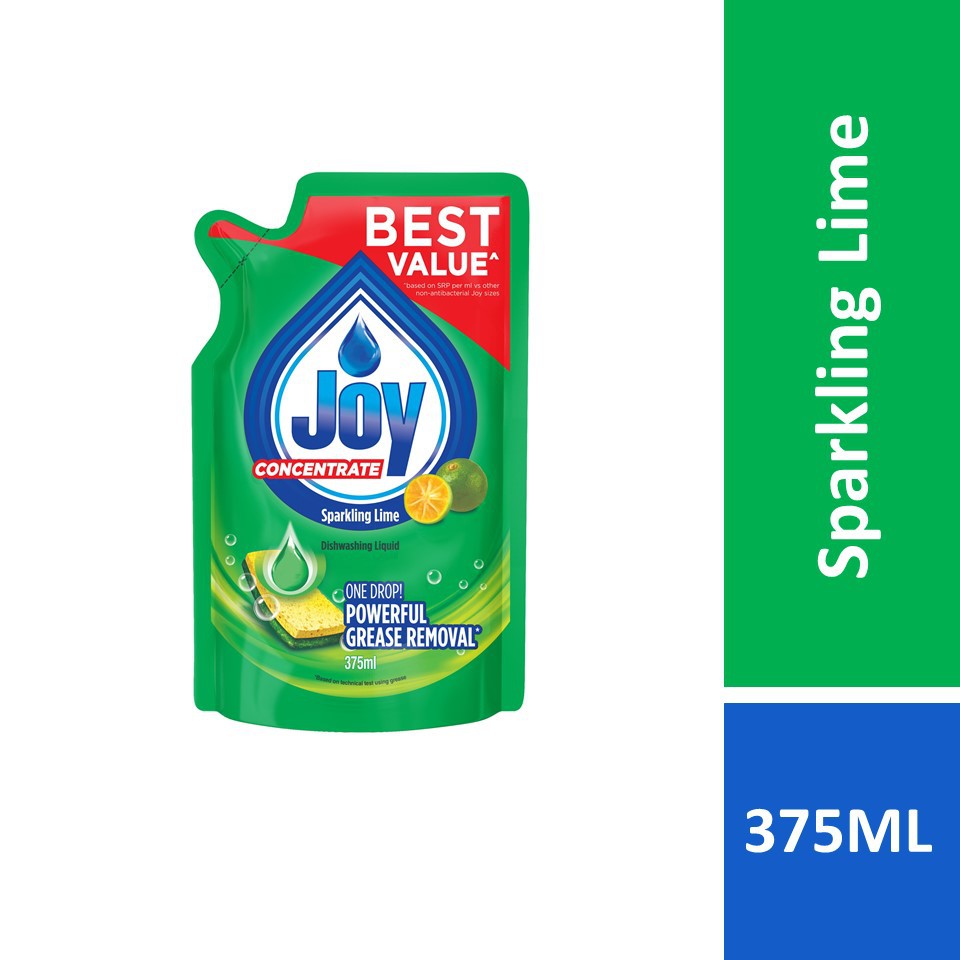 Joy Concentrate Sparkling Lime Dishwashing Liquid Refill 375ml | Shopee ...
