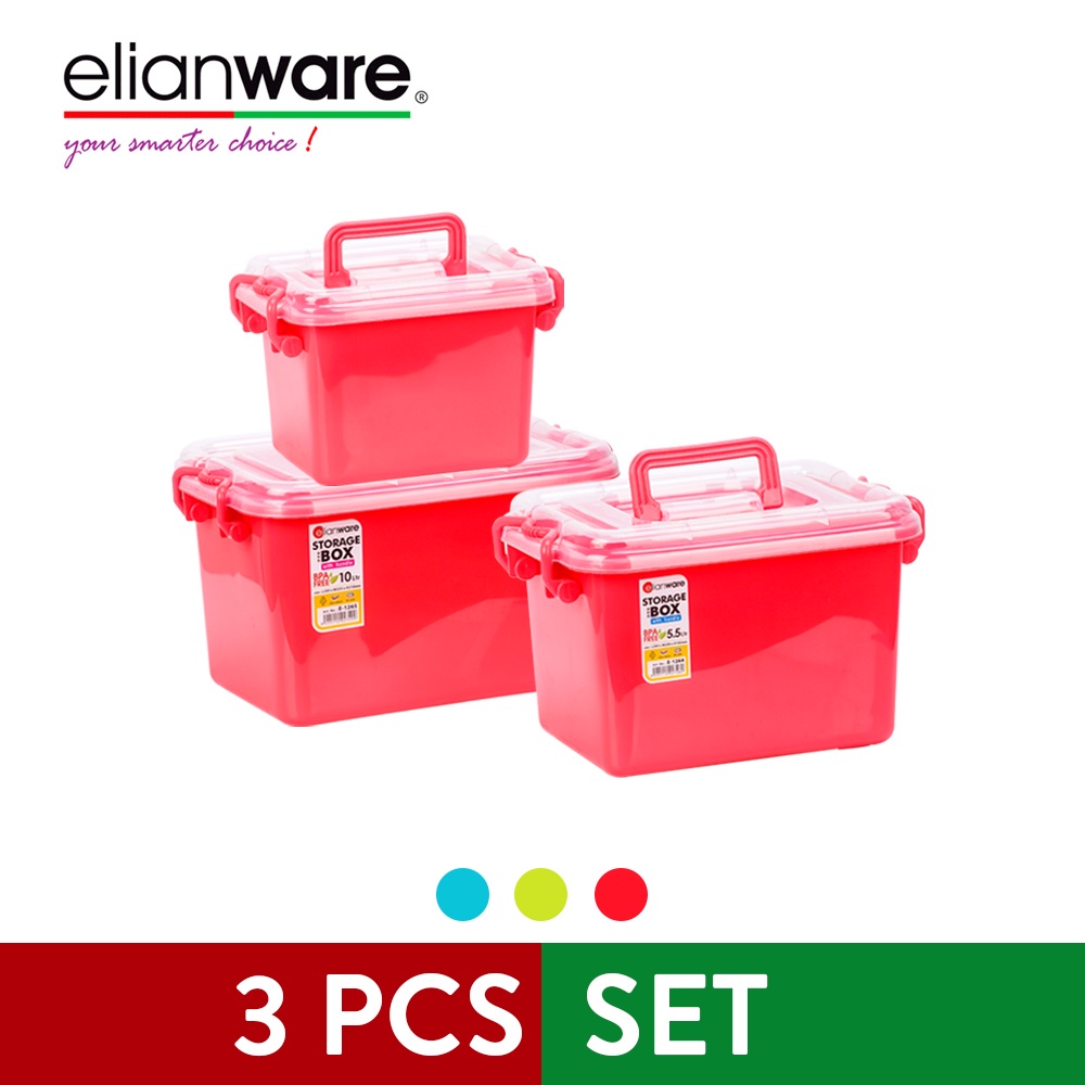 Elianware Multipurpose Colourful Storage Box Organizer with Handle ...