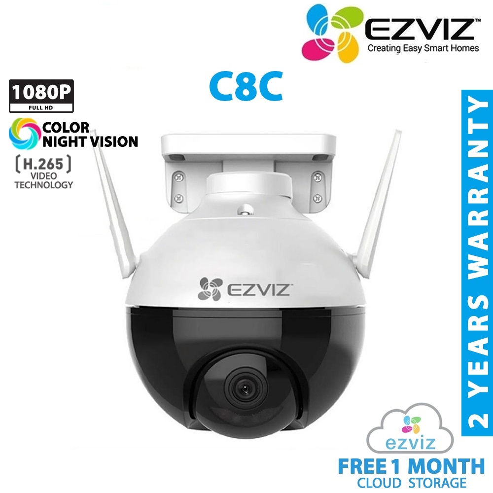 EZVIZ C8C 1080P (2MP) 32/64/128/256GB PTZ Pan & Tilt Outdoor Wireless ...