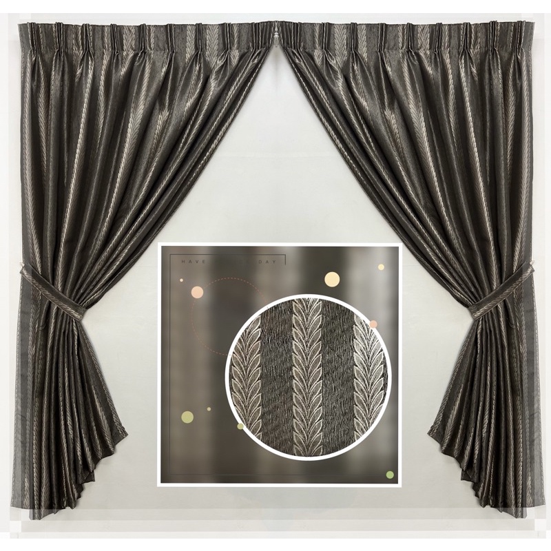 Kain Jacquard Langsir Tingkap 3 Ruang / 3 Panel Window Curtain - 1set ...