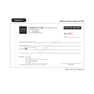 Official Receipt / Resit Rasmi / Buku Resit / Payment Voucher - NCR ...