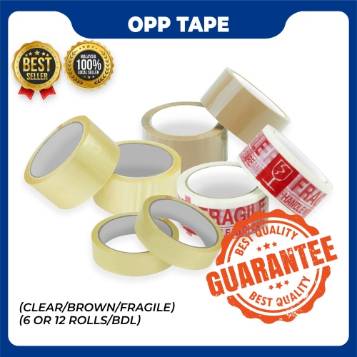 Opp Tape (Clear/Brown/Fragile) 24 mm x 40 mtr/48 mm x 50 mtr (6 or 12 ...