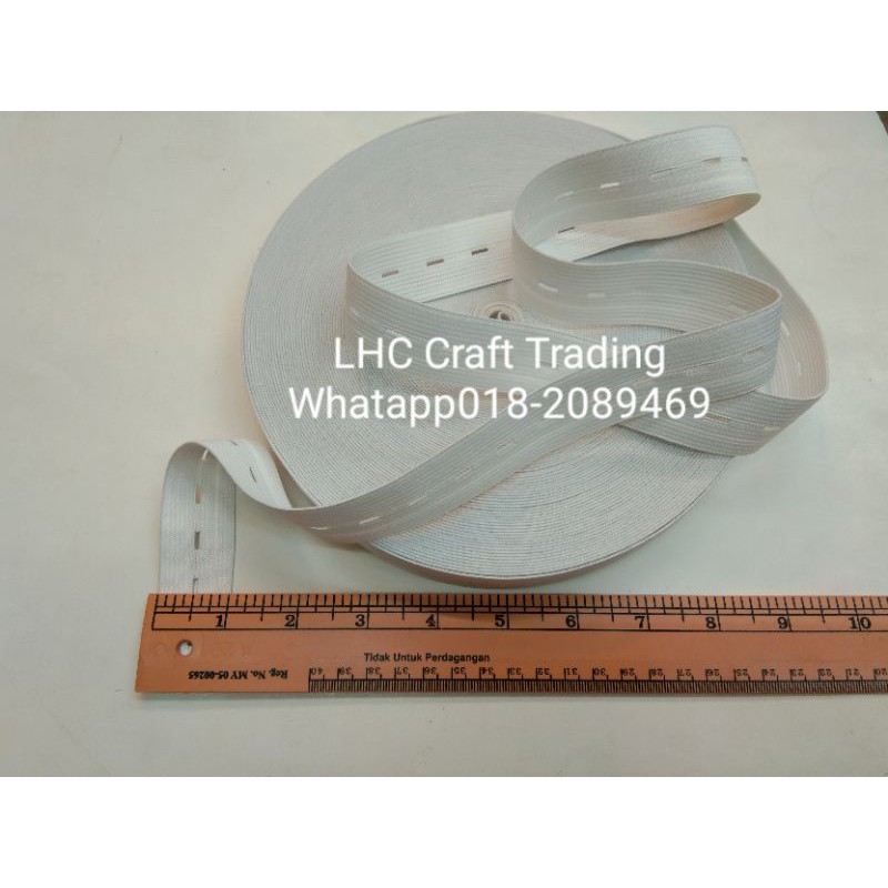 Getah 1 inci leper berlubang (untuk butang) Jenama berkualiti elastic ...