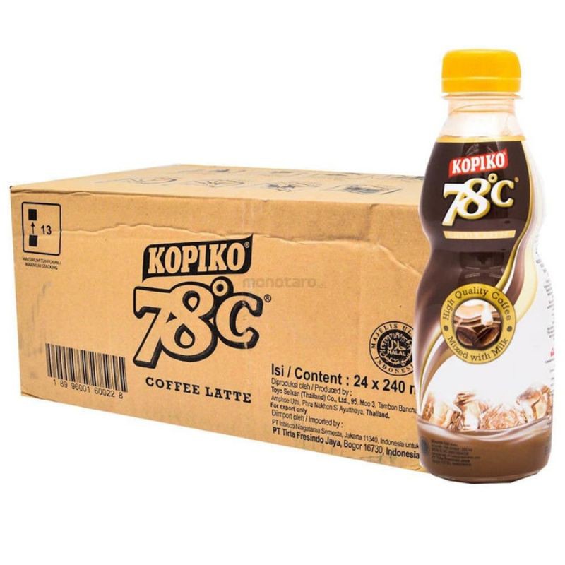 [TKM] KOPIKO 78c° RTD Coffee Latte 240ml x 24 Bottles | Shopee Malaysia
