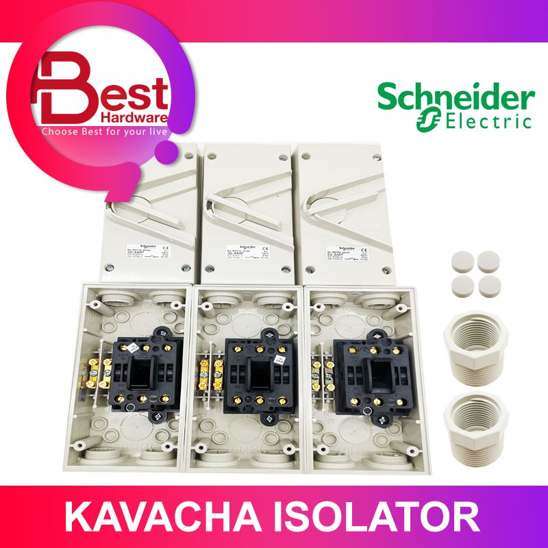 BEST HARDWARE - GENUINE SCHNEIDER KAVACHA 3 POLE ISOLATOR SWICTH / CLIPSAL (20A/35A/63A ...
