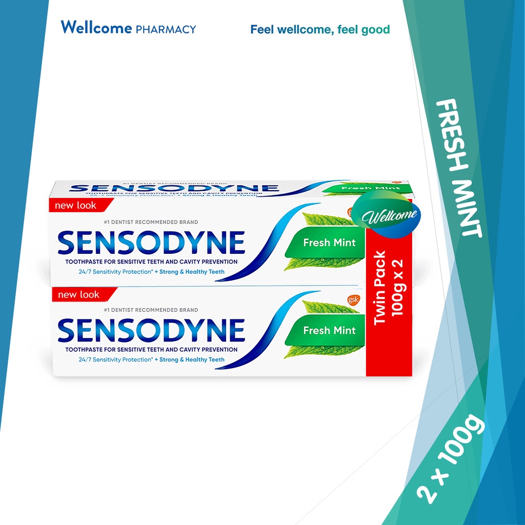Sensodyne Fresh Mint Toothpaste - 2 x 100g (Twin Pack) | Shopee Malaysia