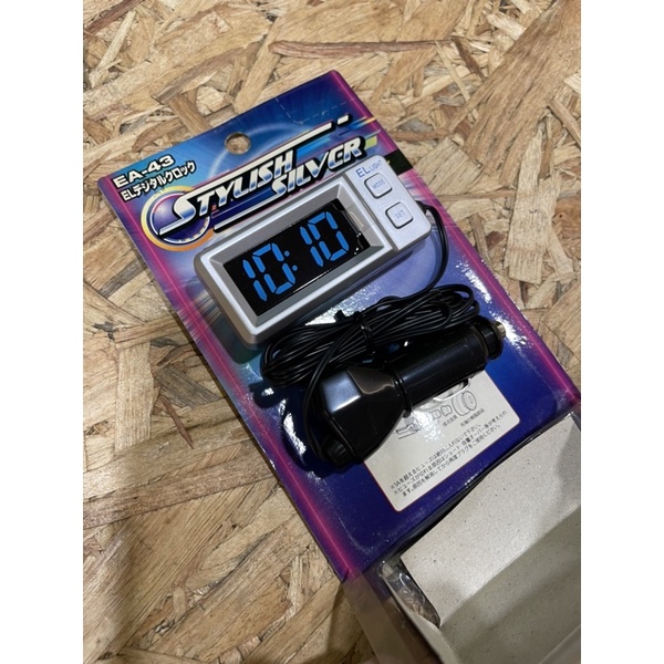 Seiko Japan Car Digital Clock Cigarette lighter type EL Light Blue EL ...