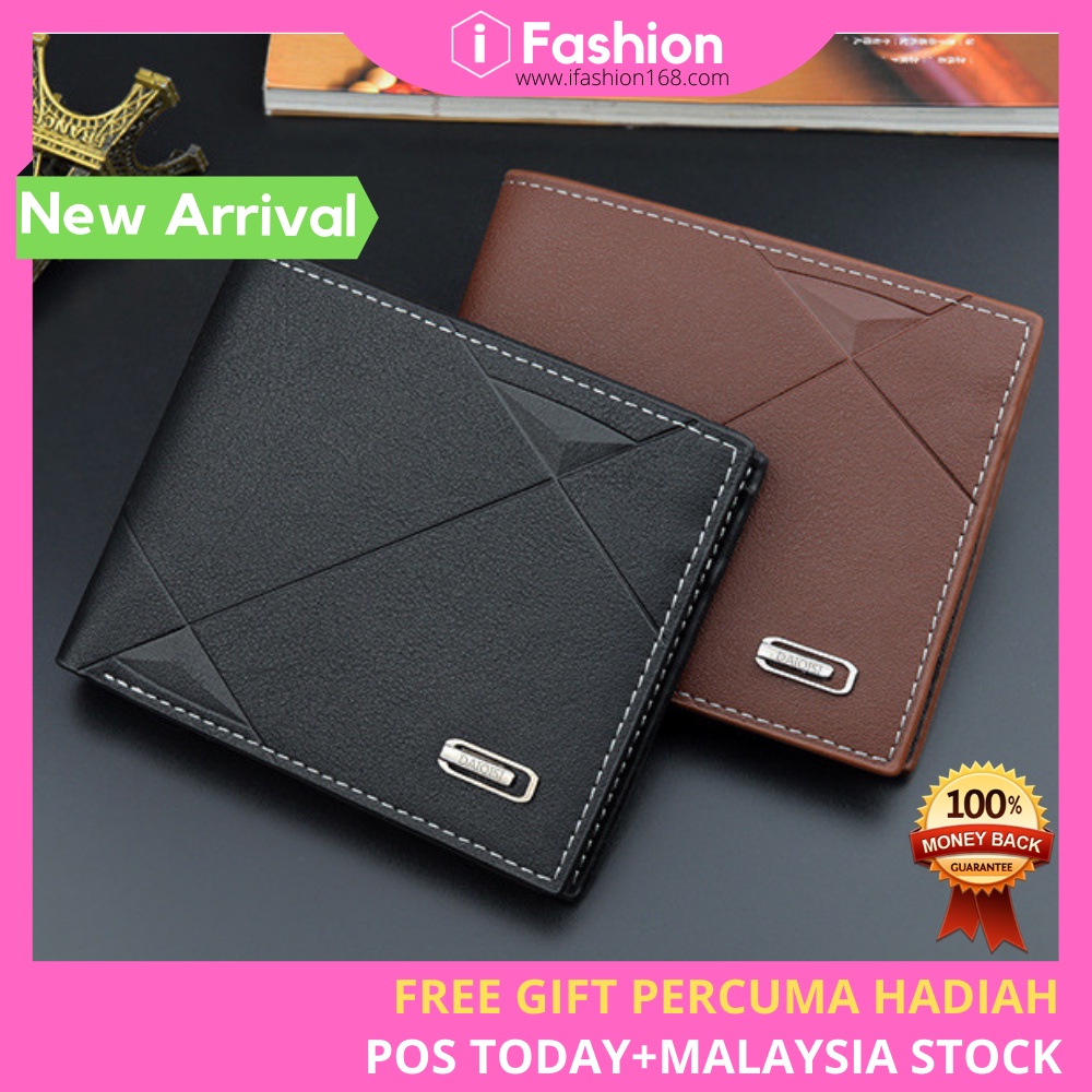iFASHION READY STOCK Men Short Wallet Bi-Fold Purse Pouch Zipper Pocket ...