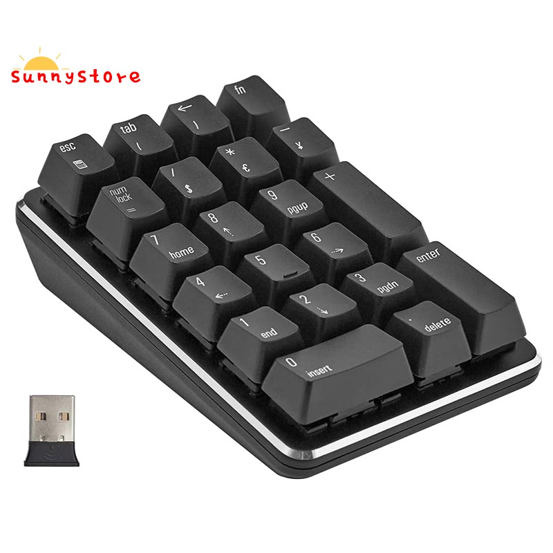 2.4G Wireless Mechanical Numeric Keypad Red Switch Gaming Keypad 21 ...