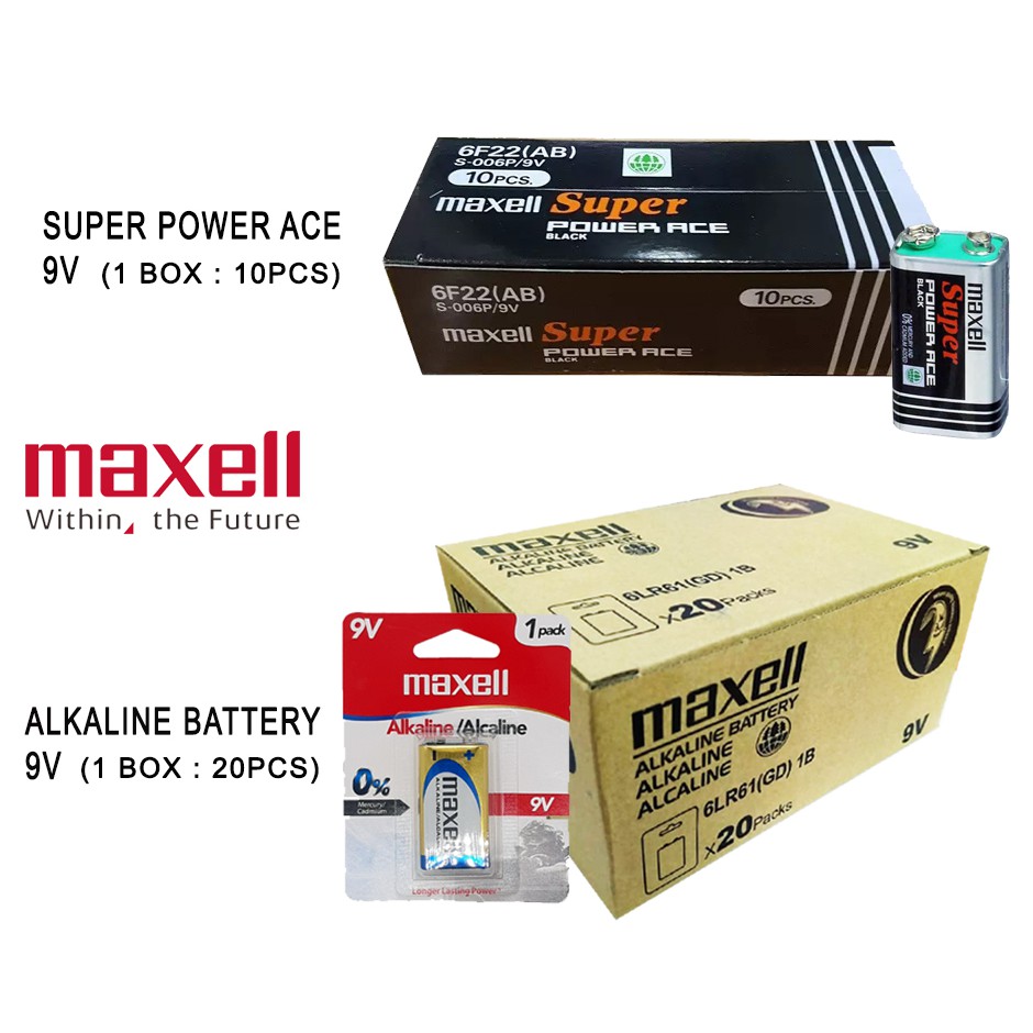 Maxell Battery 9V (100% Original Maxell) - Super Power Ace 9V (1Box ...