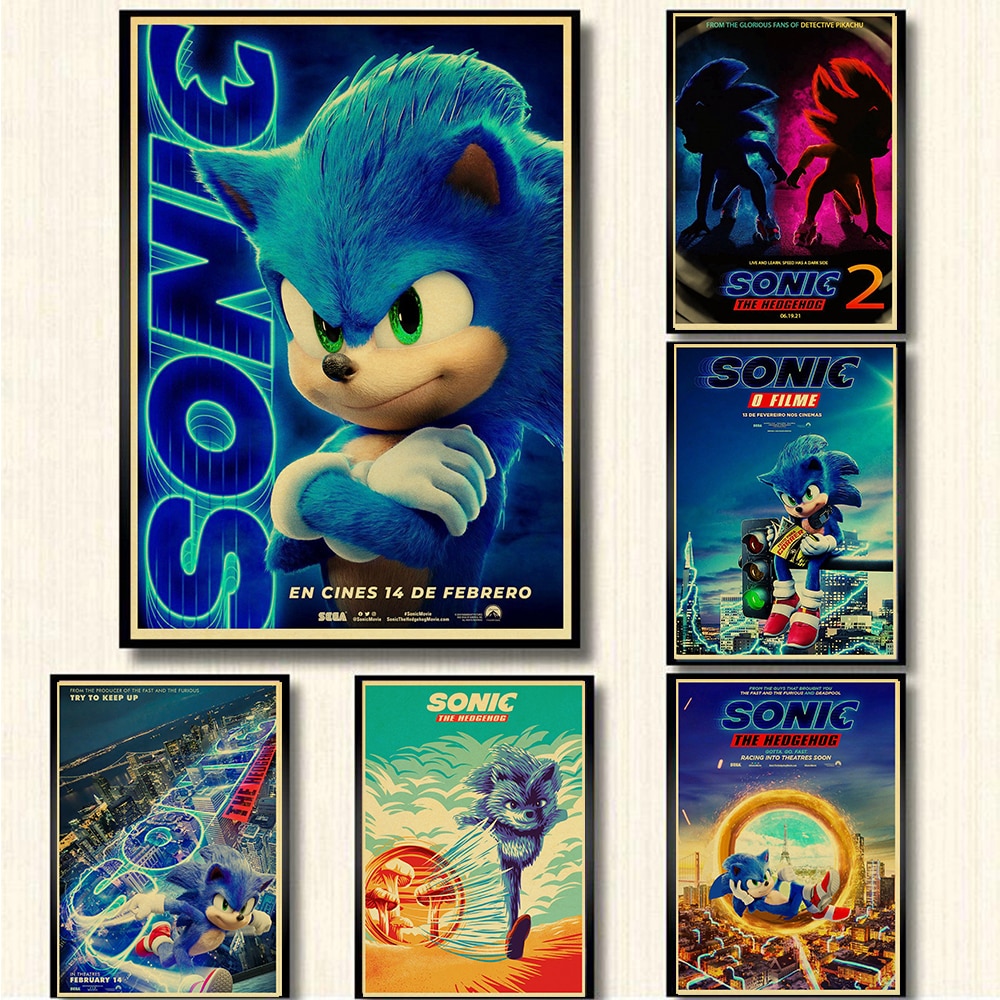 Movie Sonic the Hedgehog Retro Poster kraft Paper Prints Clear Image ...