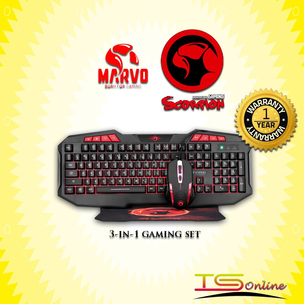 Marvo Scorpion CM304 3 IN 1 Gaming Starter Kit Keyboard with Multi ...