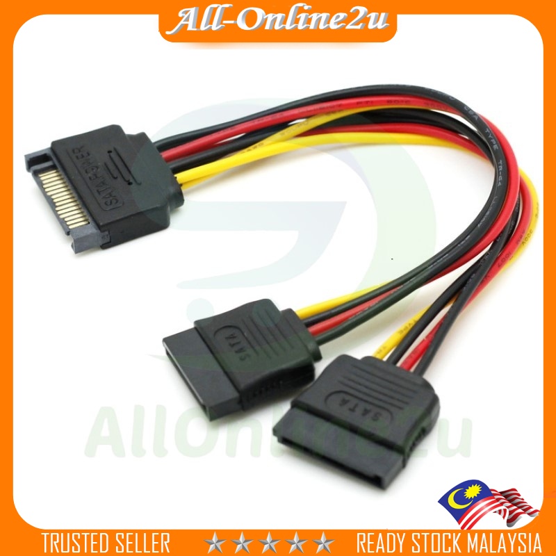 SATA II hard disk Power Male to 2 Female Splitter Y 1 to 2 extension ...