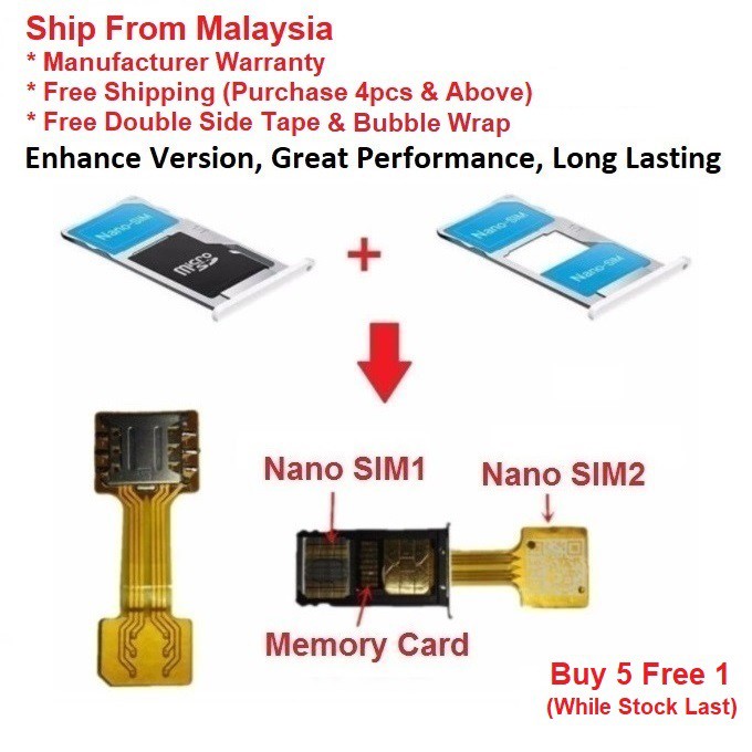 Hybrid Double Dual Nano SIM Card Extender (SIM Card Extension) | Shopee ...