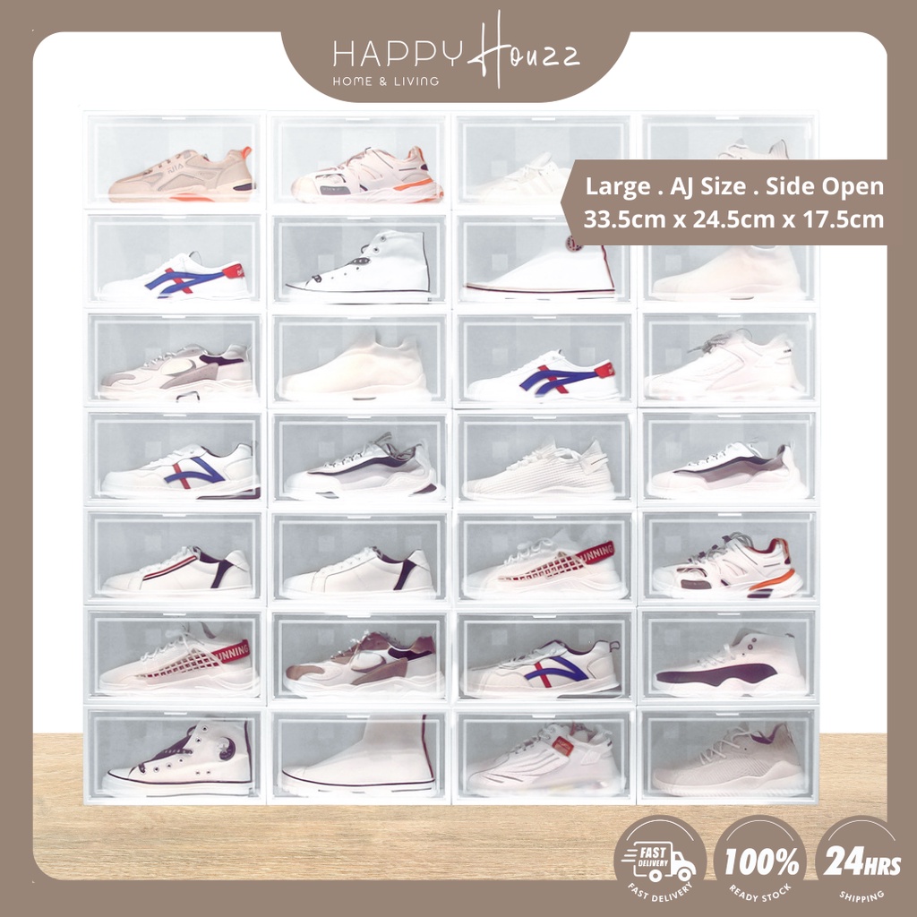 【READY STOCK】HAHO Large Stackable Interlock Side Open Side View Shoe ...