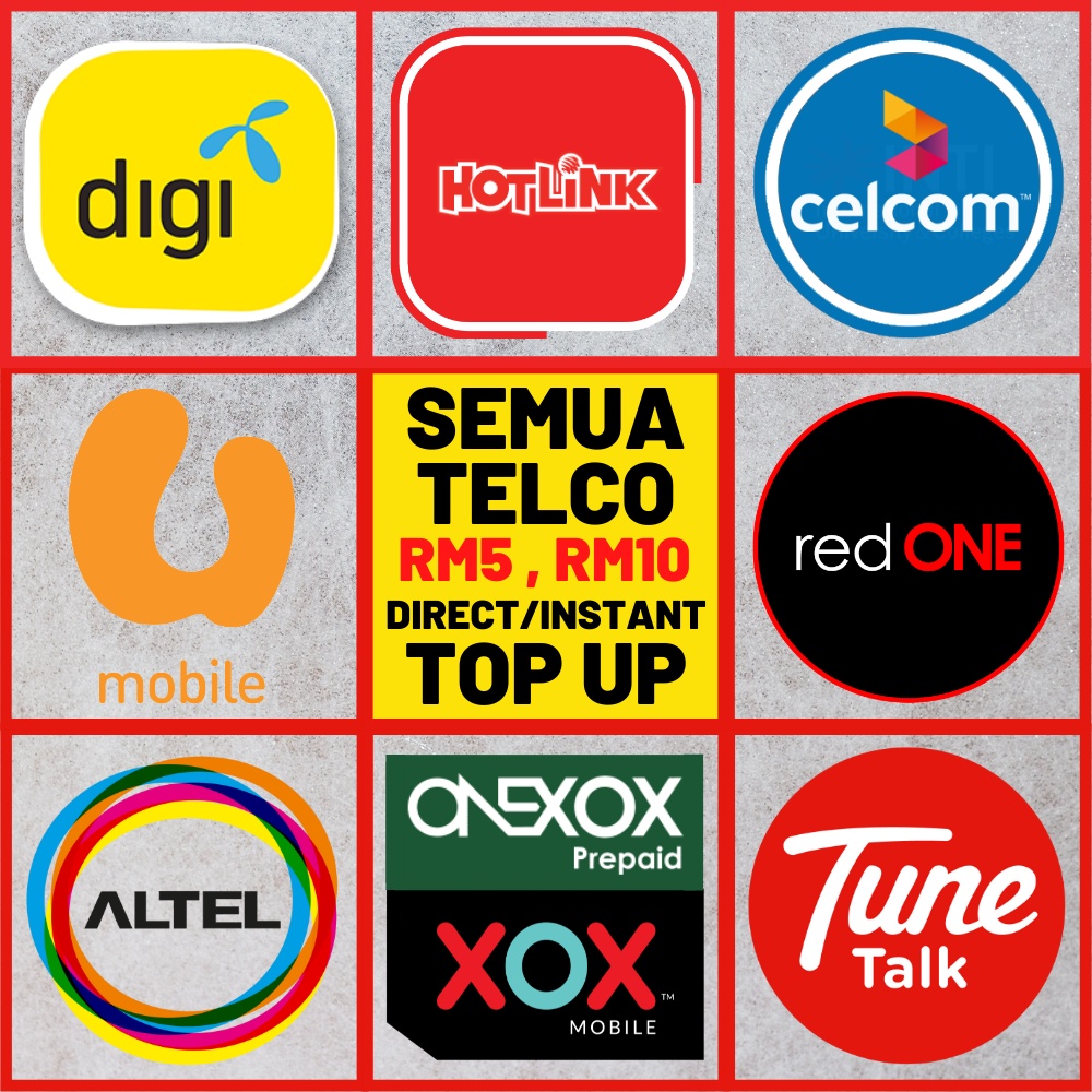 RM5 | RM10 | PREPAID TOPUP RELOAD | DIGI | HOTLINK | CELCOM | ONEXOX ...