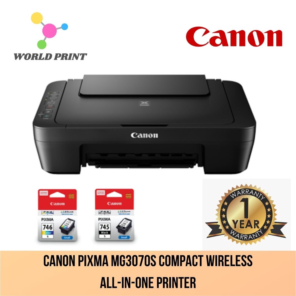 Canon PIXMA MG3070S Compact Wireless All-In-One Printer | Shopee Malaysia