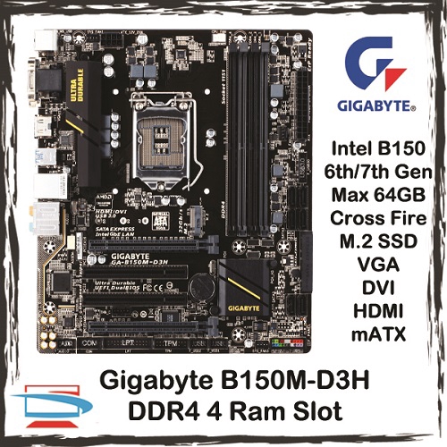 Gigabyte B150M-D3H Socket 1151 DDR4 Intel B150 Motherboard Intel 6th ...