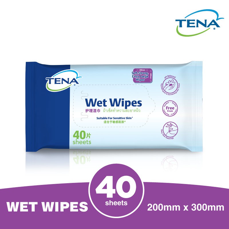 TENA Wet Wipes (40's x 1 Pack) | Shopee Malaysia