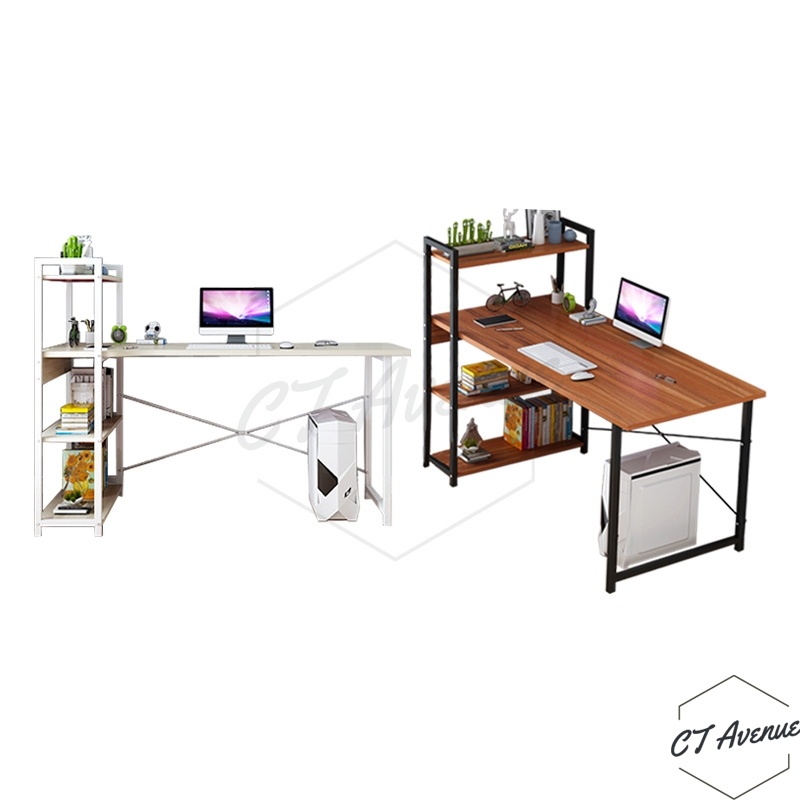CT OTB002 Multipurpose Wooden Dekstop Table Study Table with Shelf ...