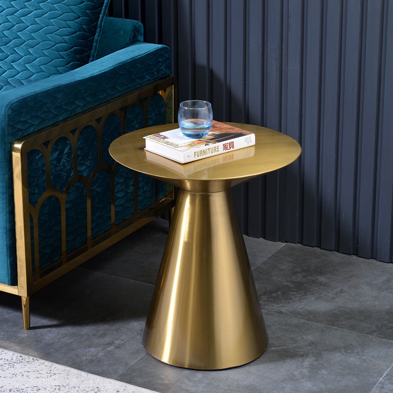 (READY STOCK MALAYSIA) Exclusive Side Table with Gold Stainless Steel ...