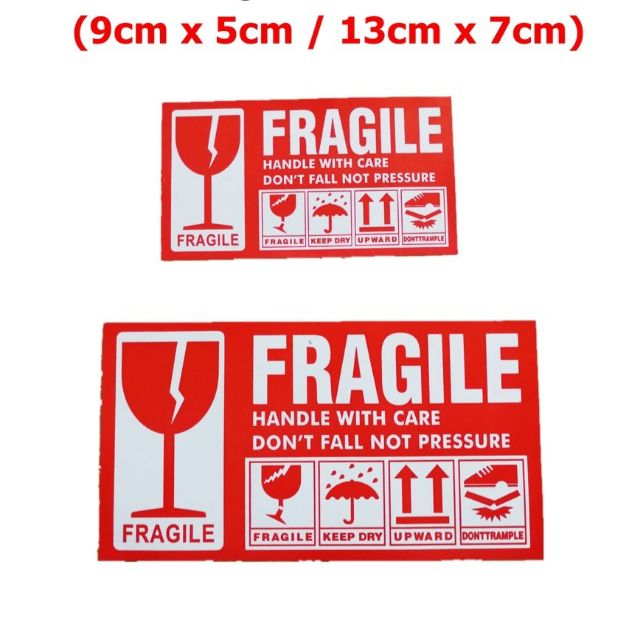 Fragile Stiker 9cm x 5cm dan 13cm x 7cm Ready Stock Fragile Sticker ...
