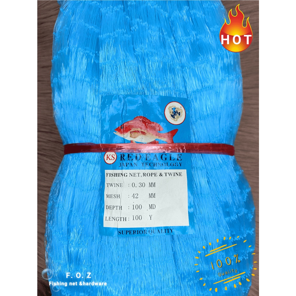 Jaring Pukat Ikan 0.30mm x 1-5/8" (42mm) x 100MD Pukat tangsi biru ...