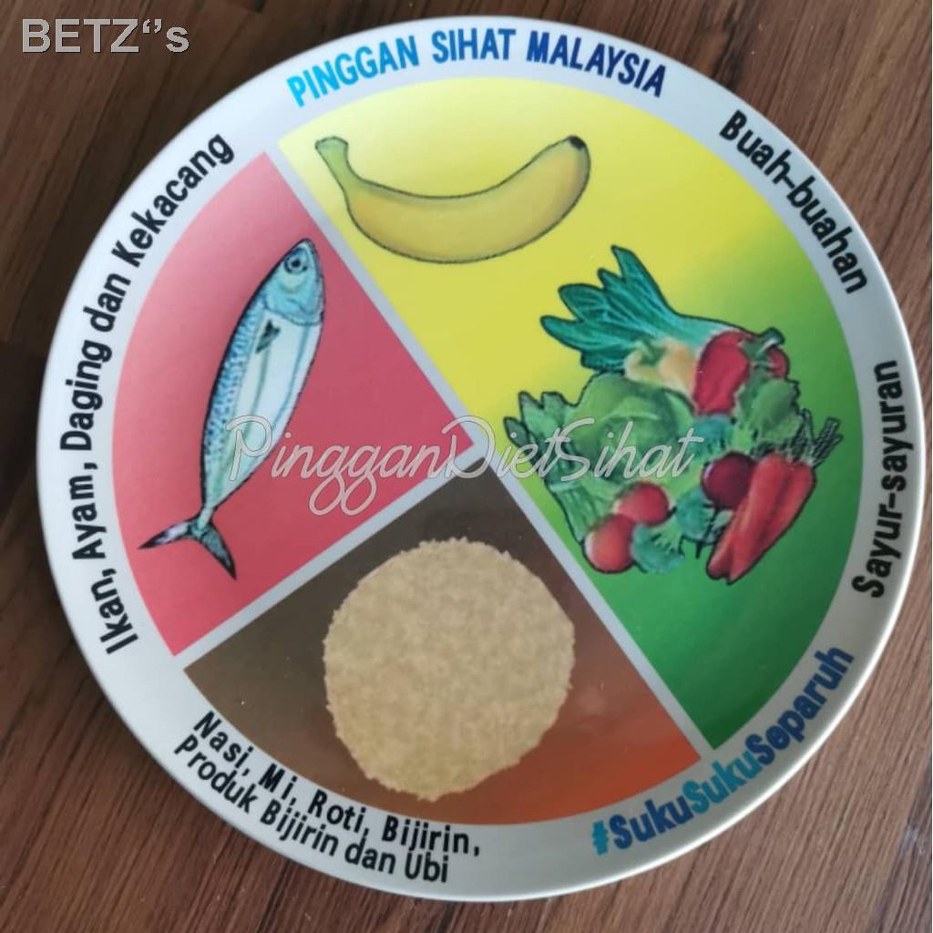 pinggan diet sihat malaysia suku separuh healthy food plate viral | BeeCost