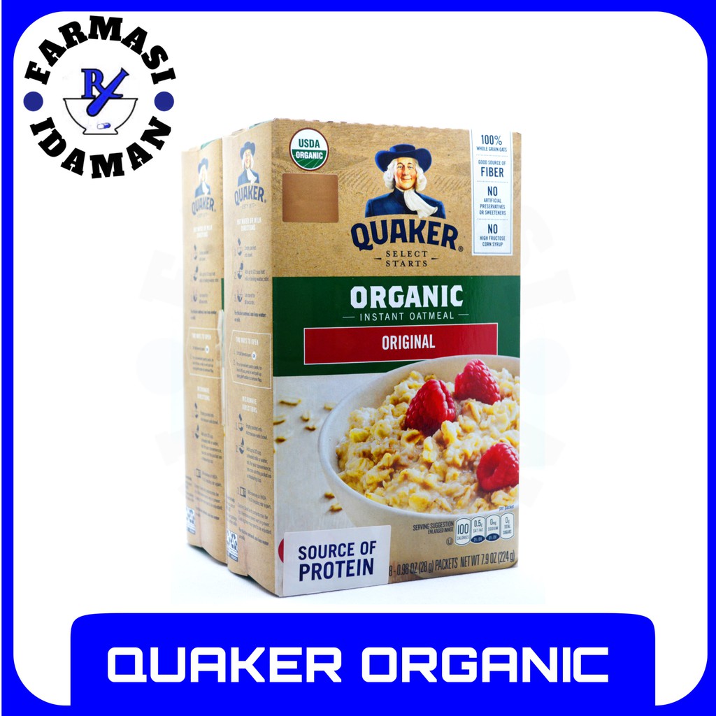 Quaker Organic Instant Oatmeal Original (8x28g)Twin Pack | Shopee Malaysia