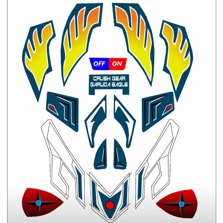 Blue Garuda Eagle Sticker Crush Gear Waterproof | Shopee Malaysia