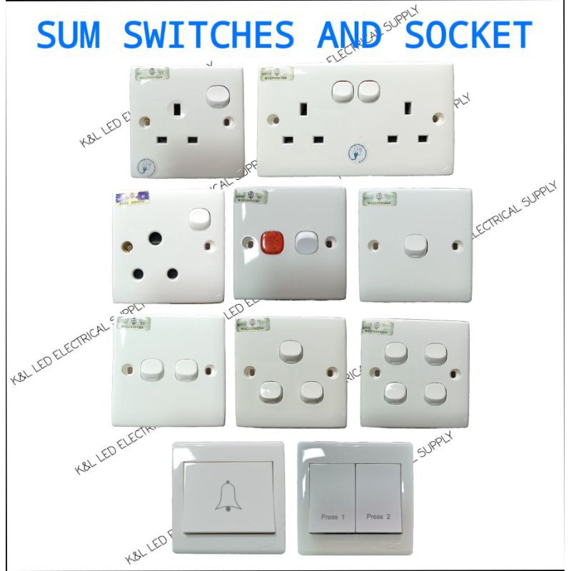 SUM SWITCHES AND SOCKET OUTLET SIRIM AND JKR APPROVED | Shopee Malaysia