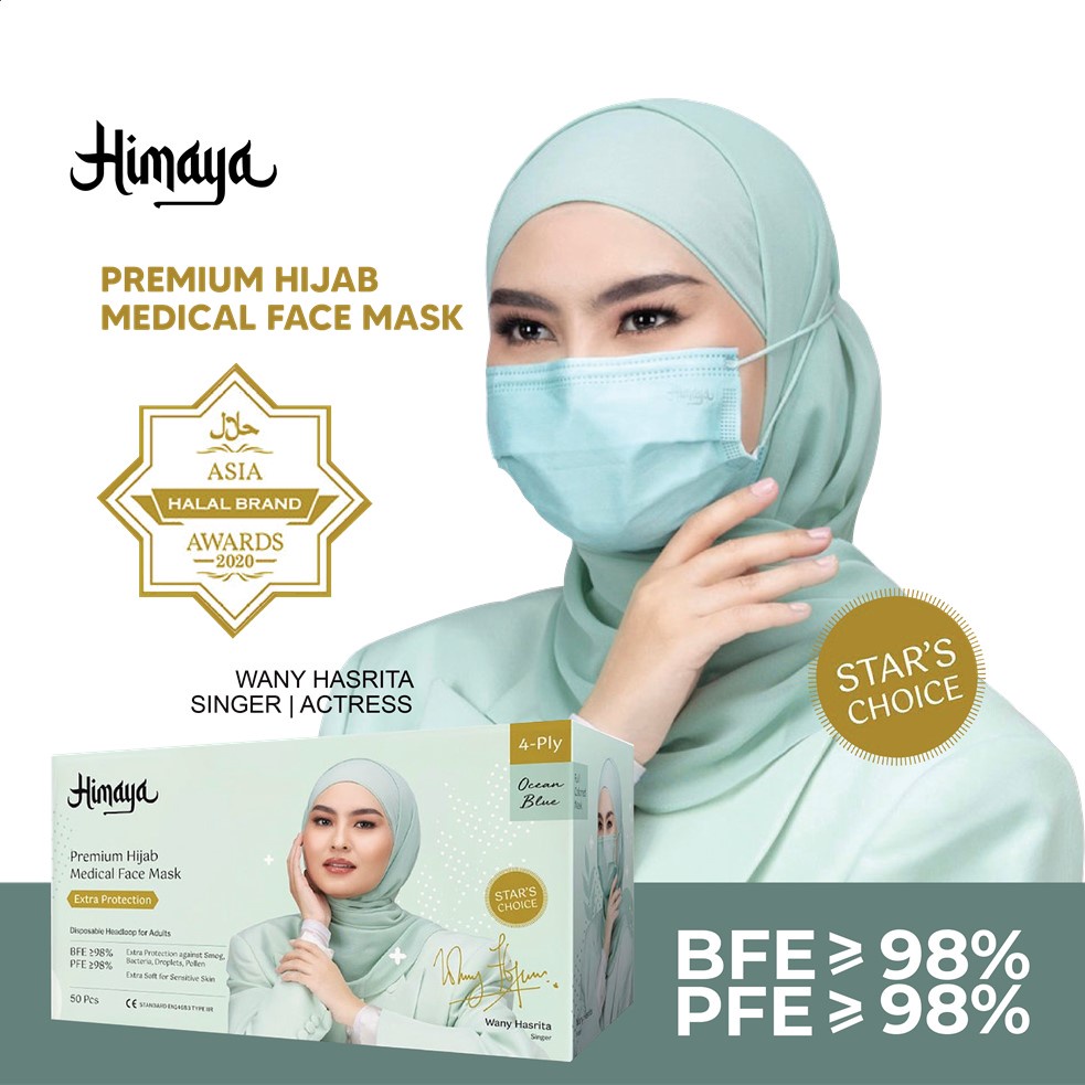 [HIMAYA OFFICIAL] Premium Hijab Face Mask Headloop 4 PLY (EXTRA SOFT ...