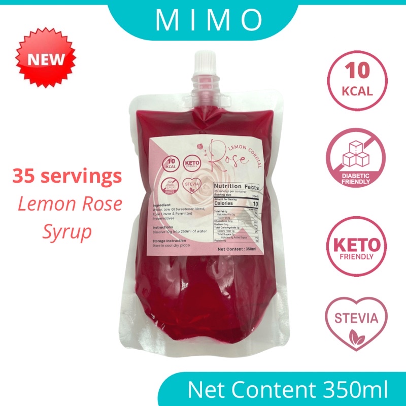MIMO Lemon Rose Syrup Cordial Minuman Manis Air Sirap Diabetes No Sugar ...