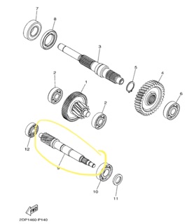 Yamaha NMAX Trasmission Primary Drive Gear / Shaft / Axle 100% Original ...