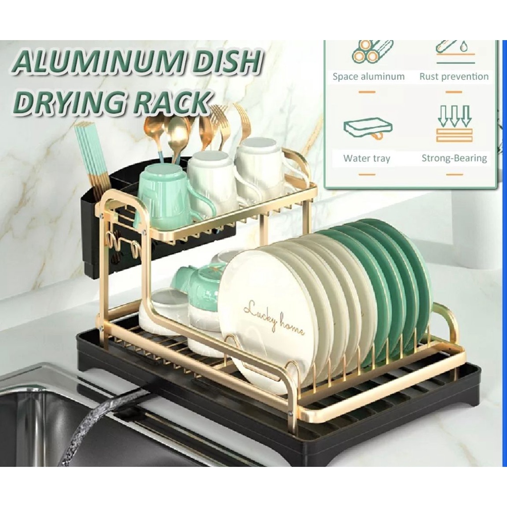 Premium Quality Japanese Style Minimalist Double Layer Dish Rack Dish ...