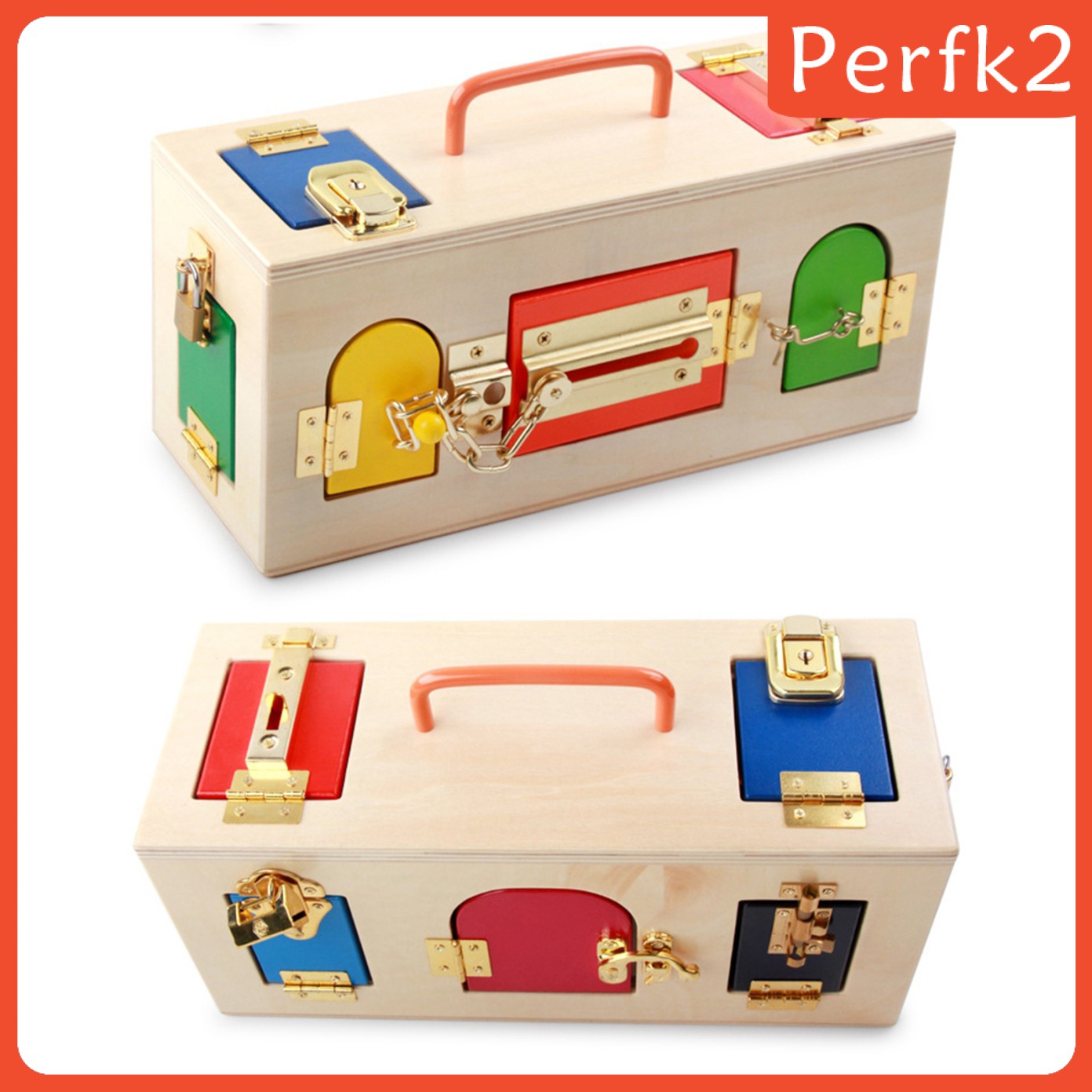 Wooden Lock Box Preschool Kids Baby Gift Learning Motor Skills Memory ...