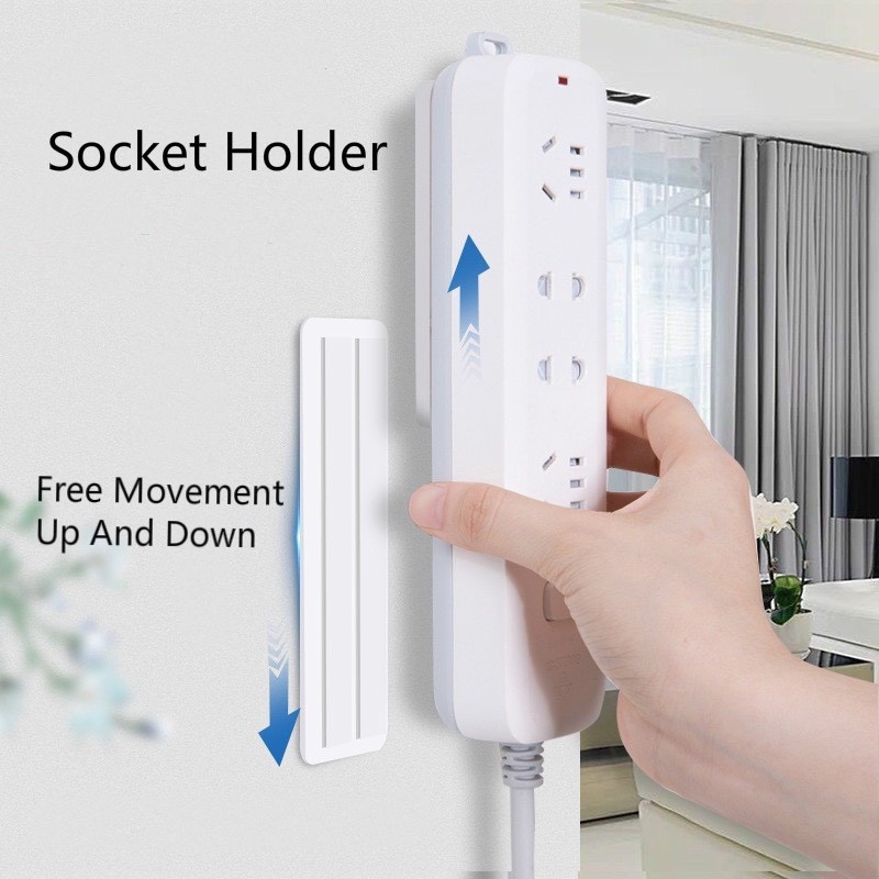 [READY STOCK]Wall Mounted Socket Extension Sticker panel holder ...