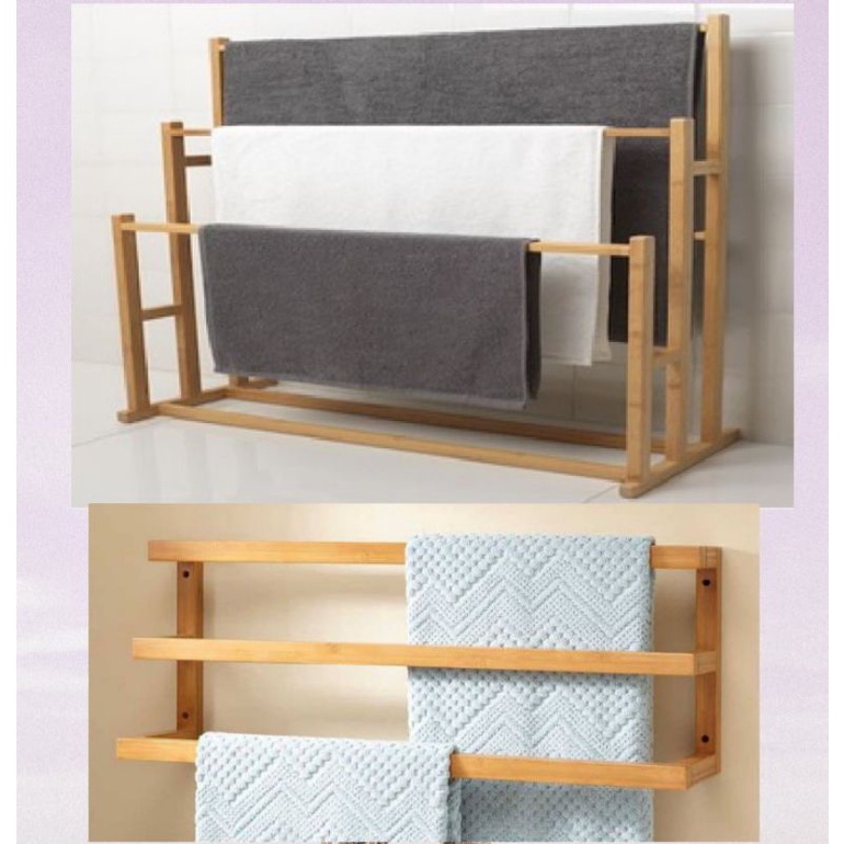 TOWEL HANGER RACK / RAK TUALA / RAK SEJADAH - SOLID WOOD KAYU PINE ...