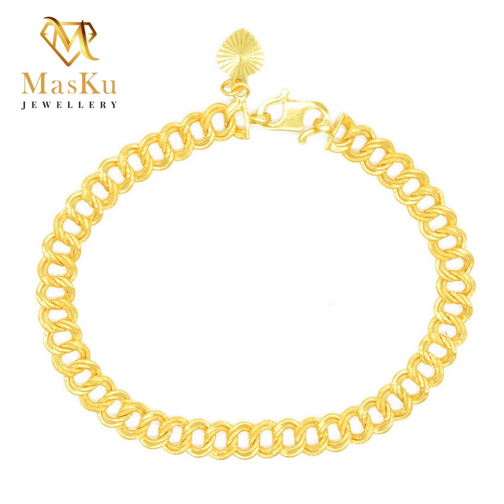 MasKu Jewellery 22K / 916 Rantai Tangan Gajah Pasir MKJB180055 | Shopee ...