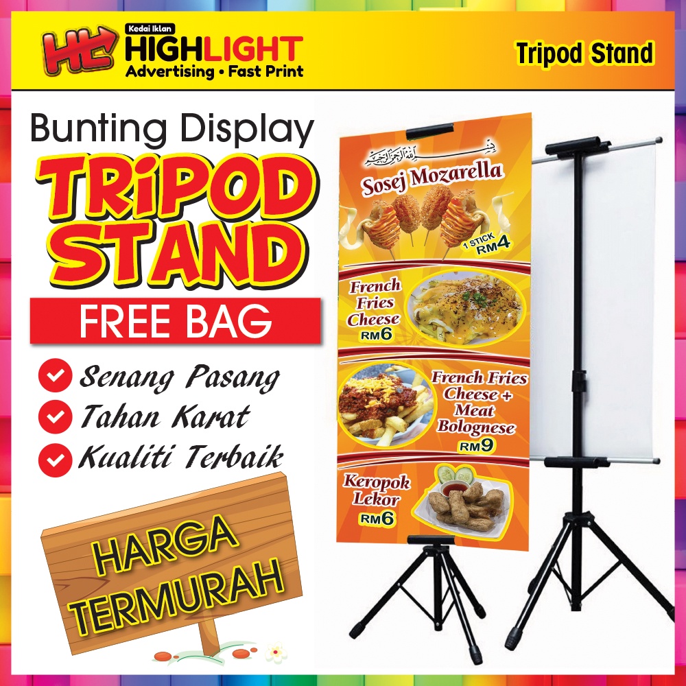 Bunting Banting Stand Tripod Stand Display Stand (Stok Sedia Ada ...