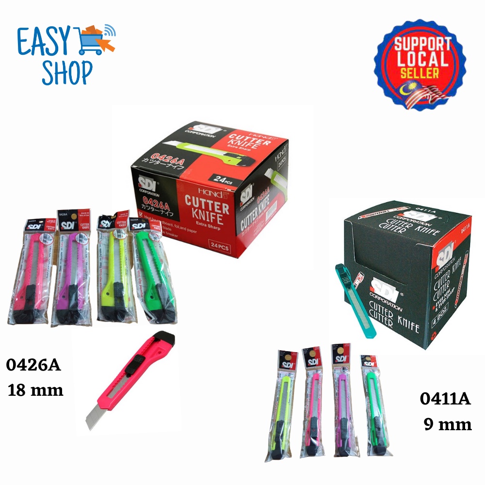SDI Cutter Knife - 0426A (Big 18mm)/ 0411A (Small 9mm) | Shopee Malaysia